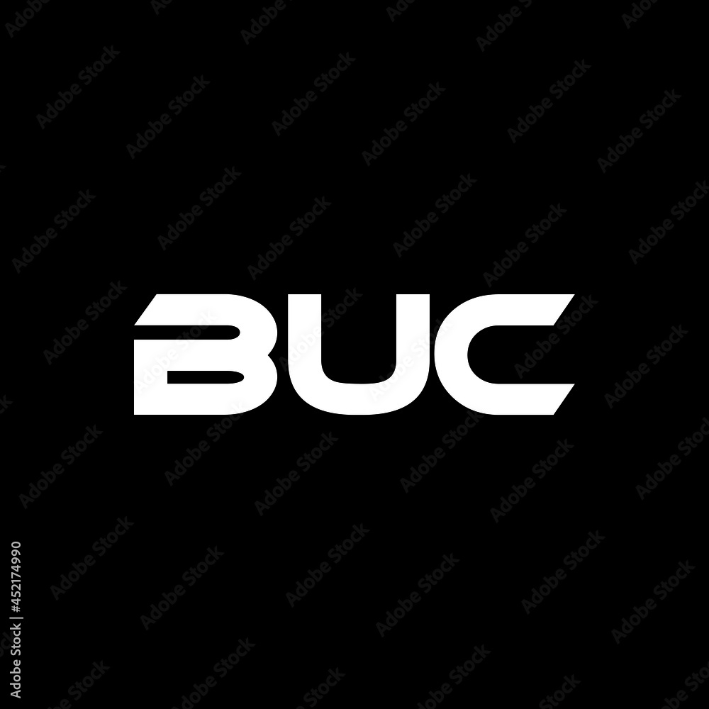 BUC letter logo design with black background in illustrator, vector ...