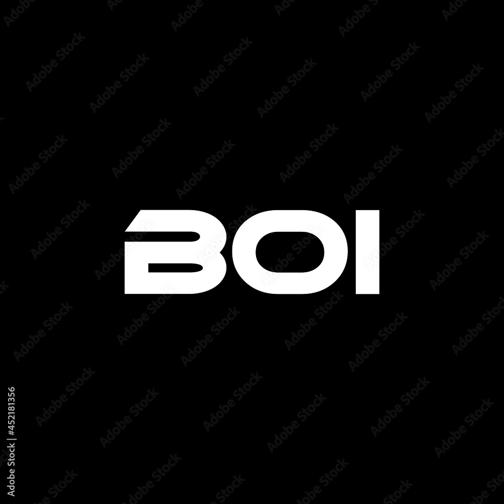 BOI letter logo design with black background in illustrator, vector ...