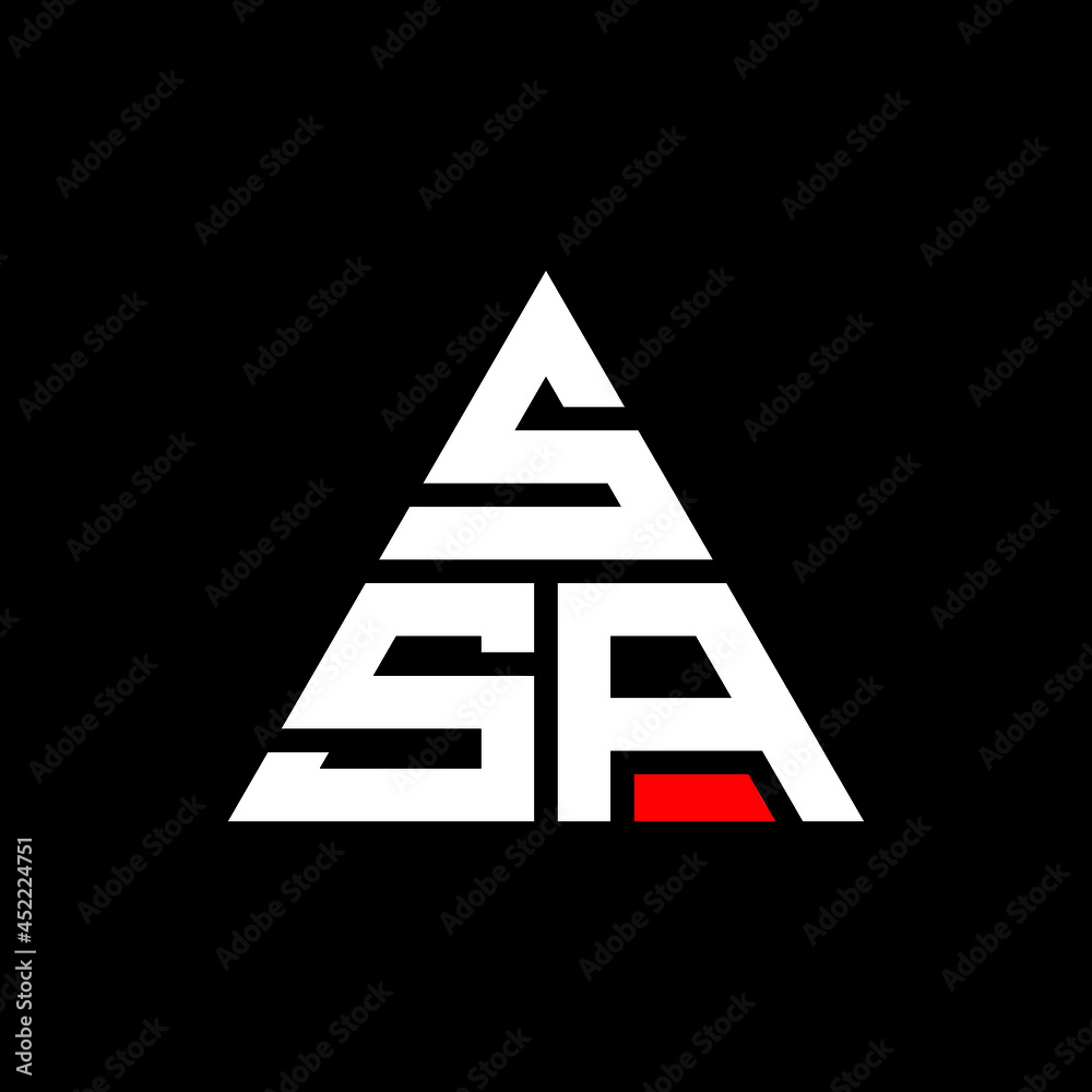SSA triangle letter logo design with triangle shape. SSA triangle logo ...