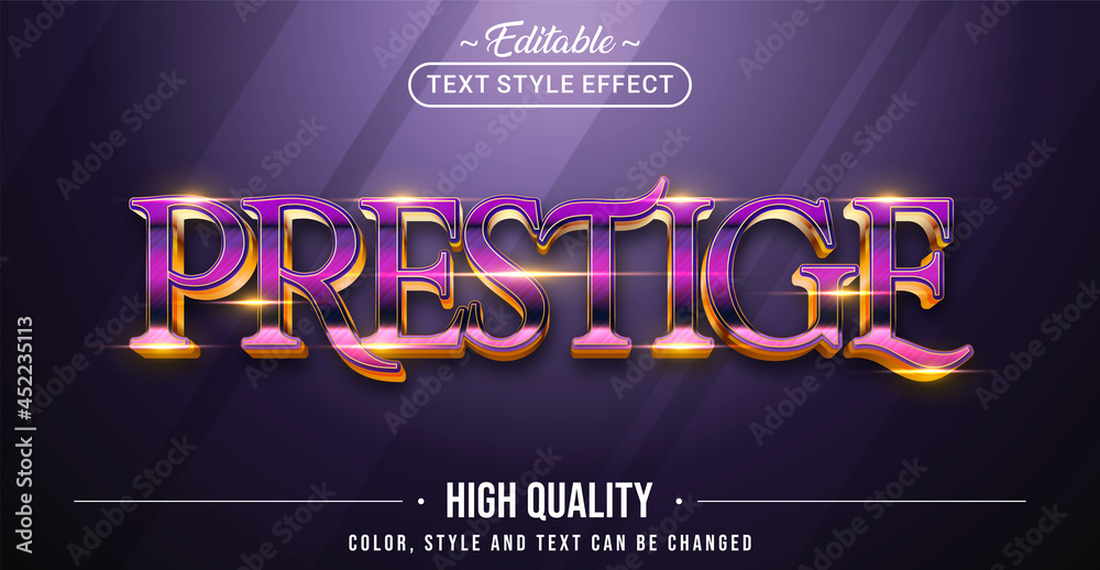 Image vectorielle Stock Editable text style effect - Prestige text ...