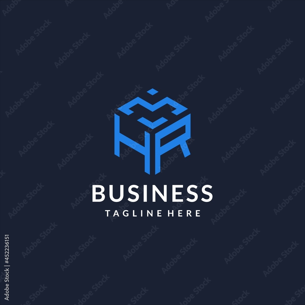 Image vectorielle Stock HR logo hexagon designs, best monogram initial logo with hexagonal shape ...