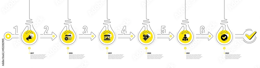Vector de Stock Trade Infographic timeline with 6 steps. Shopping ...