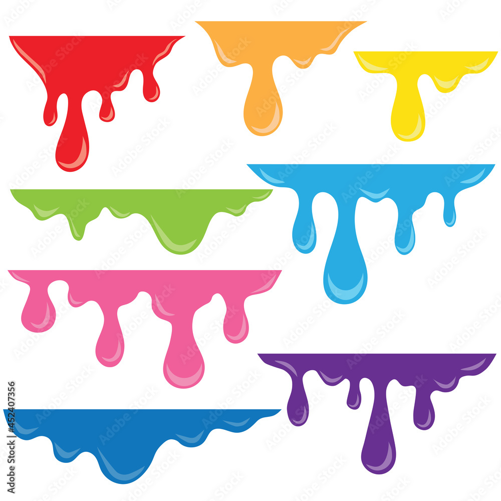 Liquid paint dripping border vector cartoon illustration Stock Vector ...