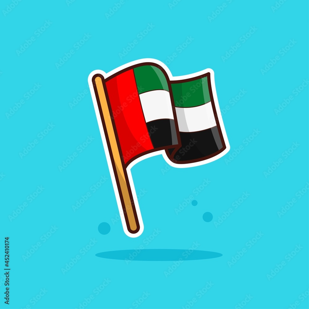 United Arab Emirates National Flag Cartoon Vector Illustration. Good ...