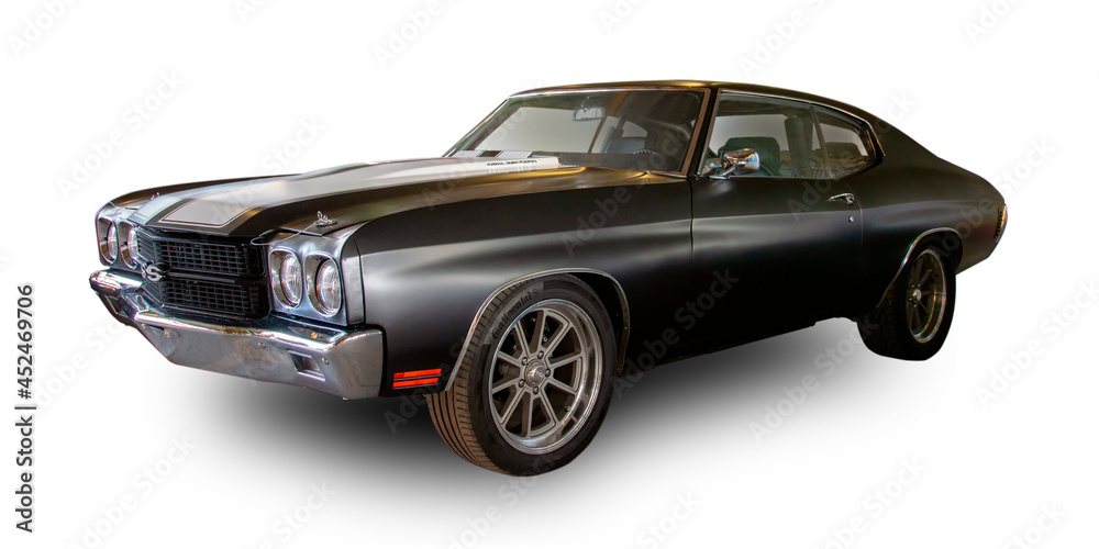 Vintage american muscle-car 1970 Chevrolet Chevelle SS. White ...
