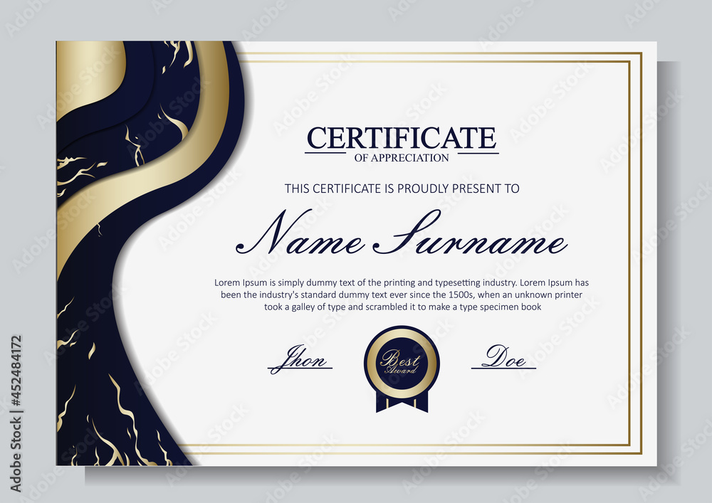 Certificate of appreciation template, simple and elegant design Stock ...