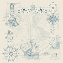 Seamless Nautical Compass Pattern Free Stock Photo - Public Domain Pictures