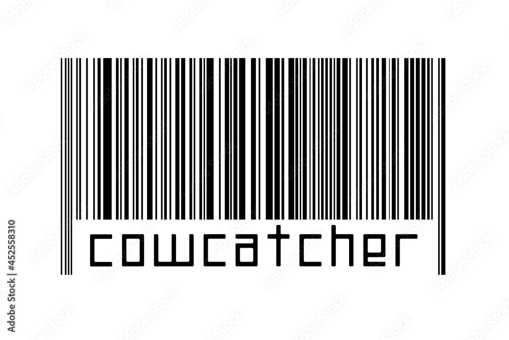 Digitalization concept. Barcode of black horizontal lines with ...