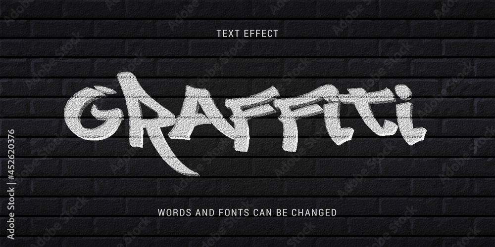 graffiti text effect 100% editable vector image Stock Vector | Adobe Stock