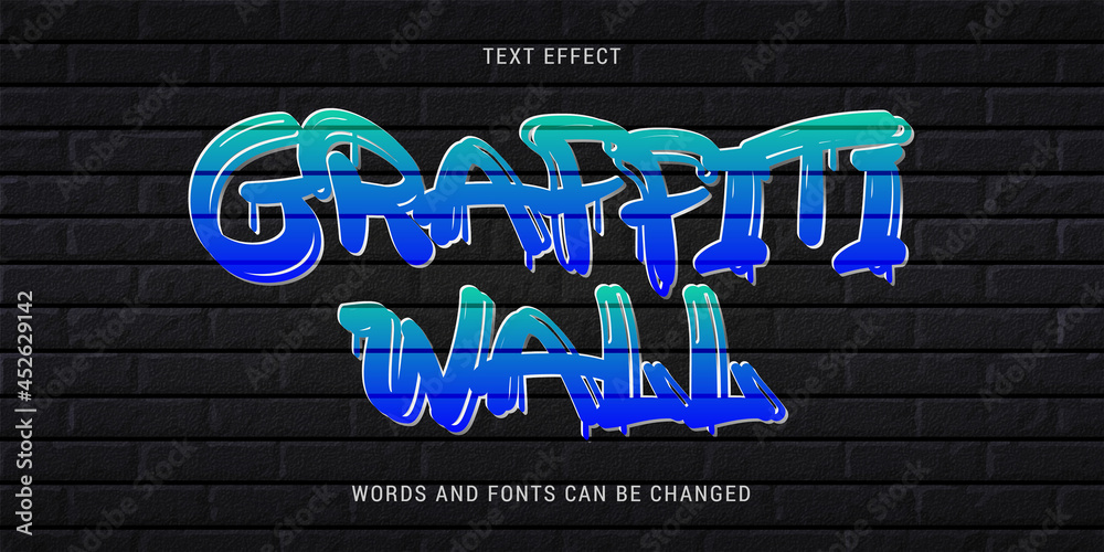 graffiti text effect 100% editable vector image Stock Vector | Adobe Stock