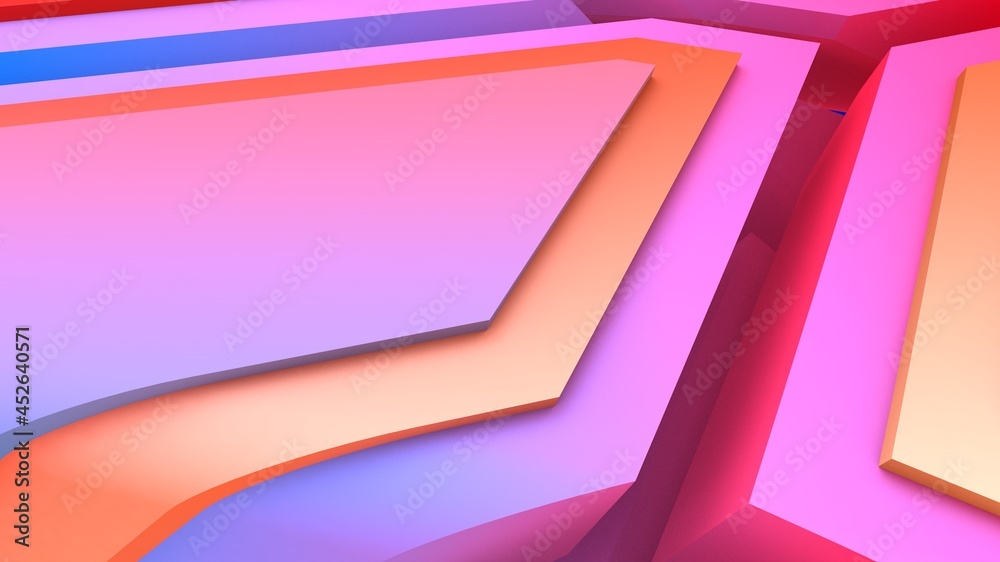 Diseño tridimensional de geometría. Formas geométricas coloridas ...