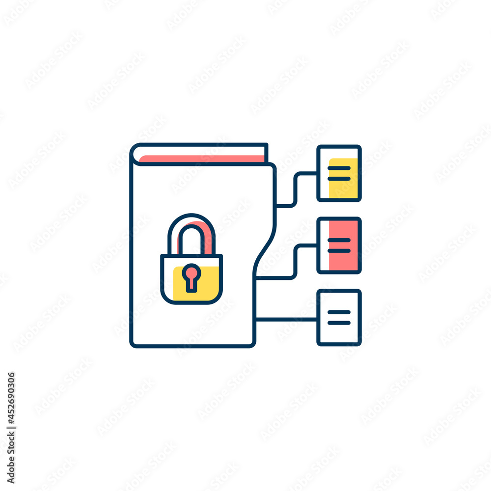 Data classification RGB color icon. Organizing information into ...