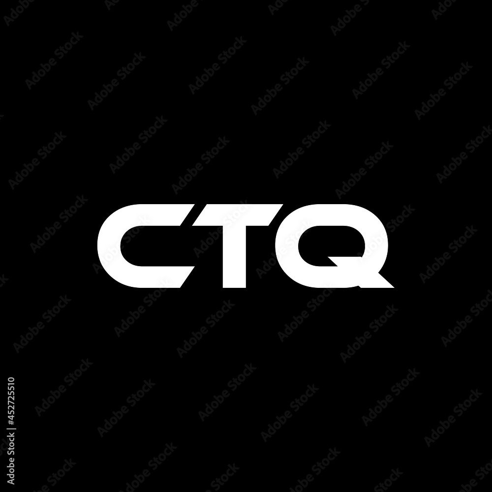 CTQ letter logo design with black background in illustrator, vector ...