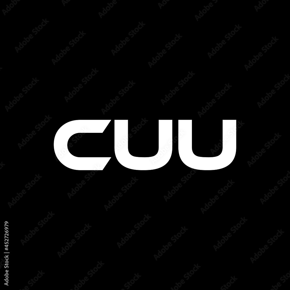 CUU letter logo design with black background in illustrator, vector ...