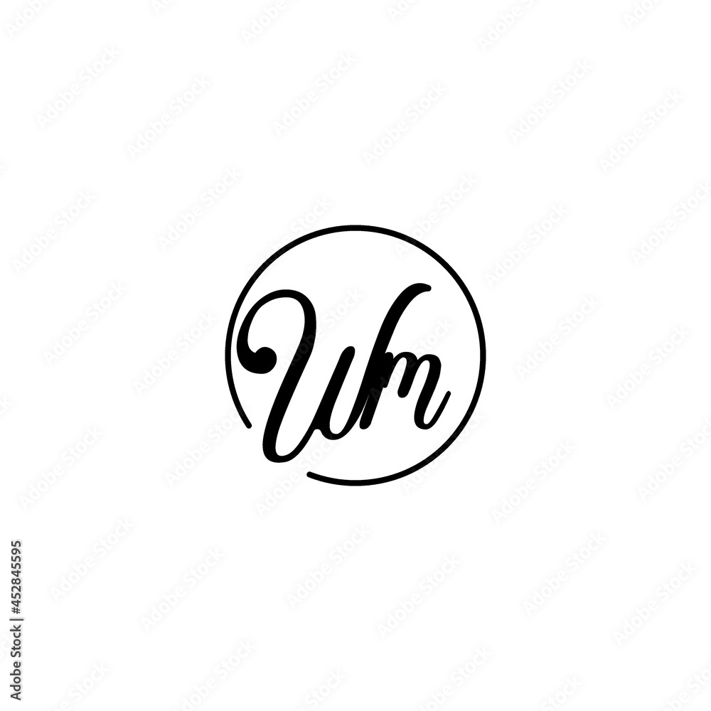 WM circle initial logo best for beauty and fashion in bold feminine ...