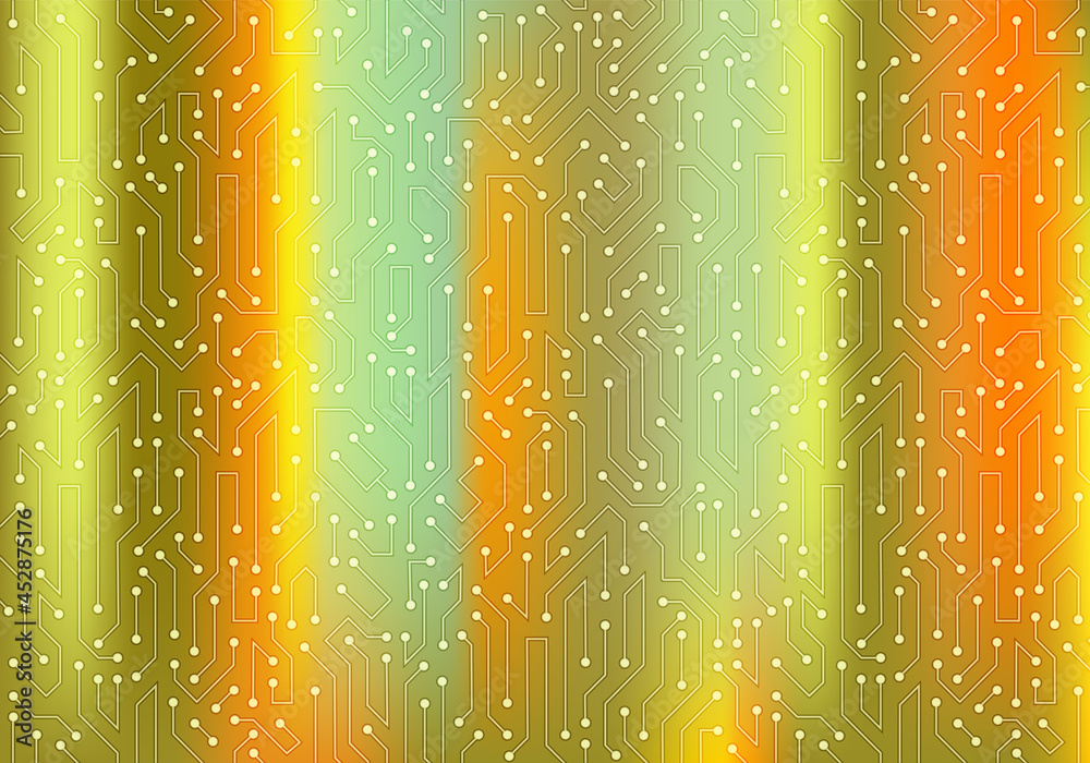 Silicon wafer with microcircuit pattern. Stock Vector | Adobe Stock