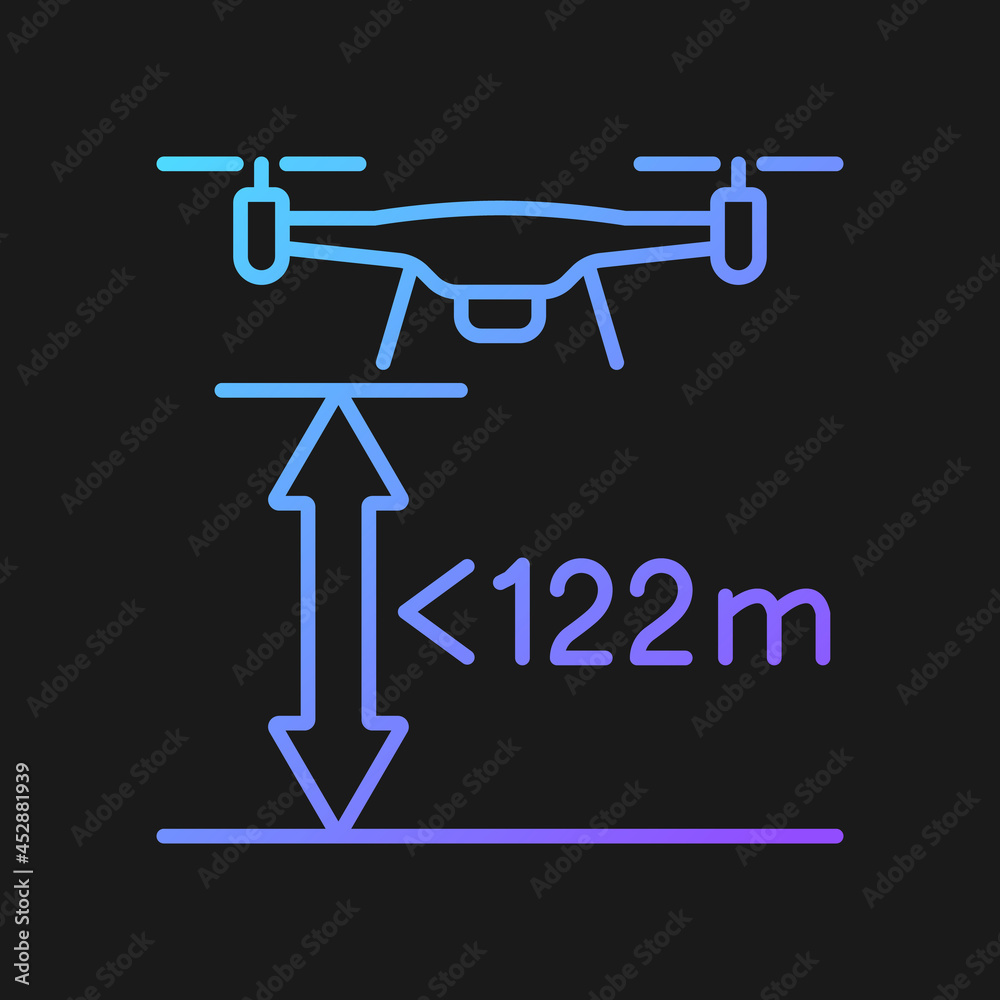 Max flight height gradient vector manual label icon for dark theme ...
