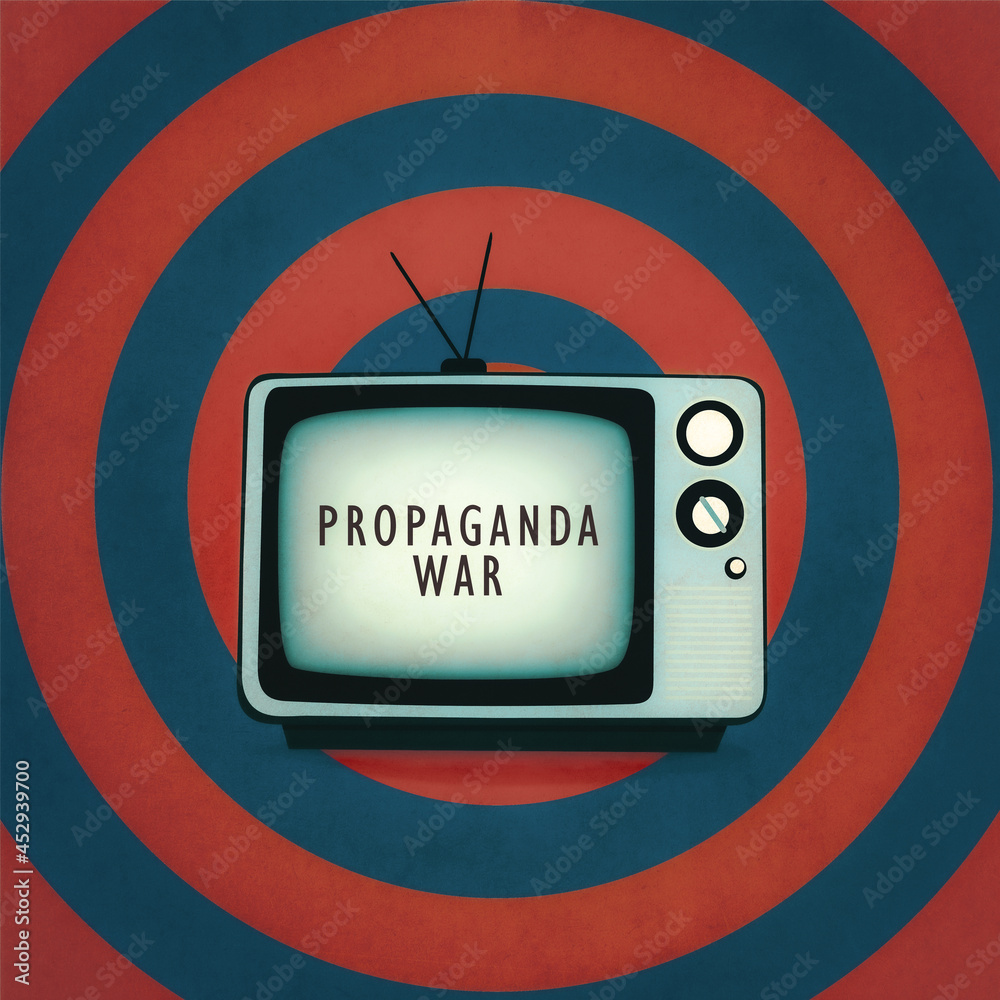 Ilustración de Stock Propaganda war and mind control concept ...