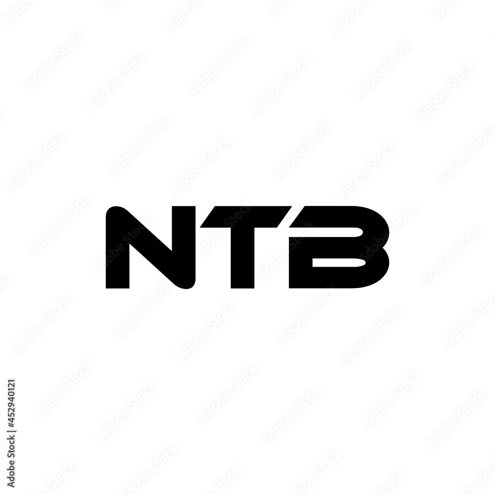 NTB letter logo design with white background in illustrator, vector ...