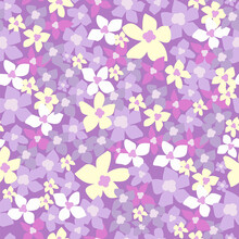 Yellow And Lilac Flowers On Pink Free Stock Photo - Public Domain Pictures