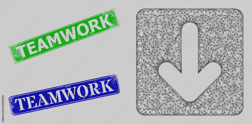 Carcass crossing mesh down cursor model, and Teamwork blue and green ...