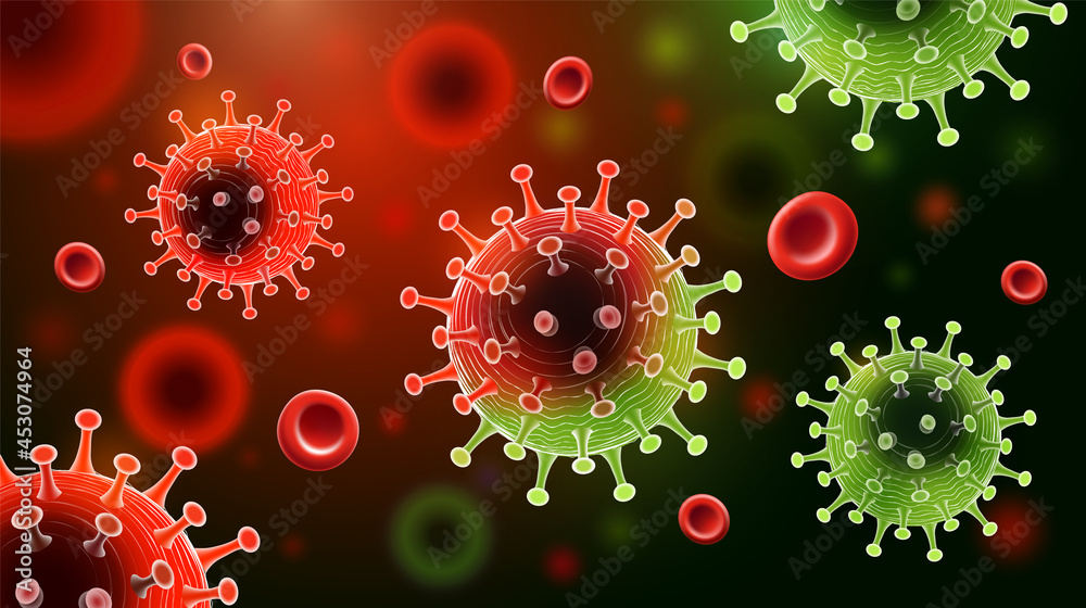 Delta Variant Coronavirus disease, COVID-19 mutation background with ...