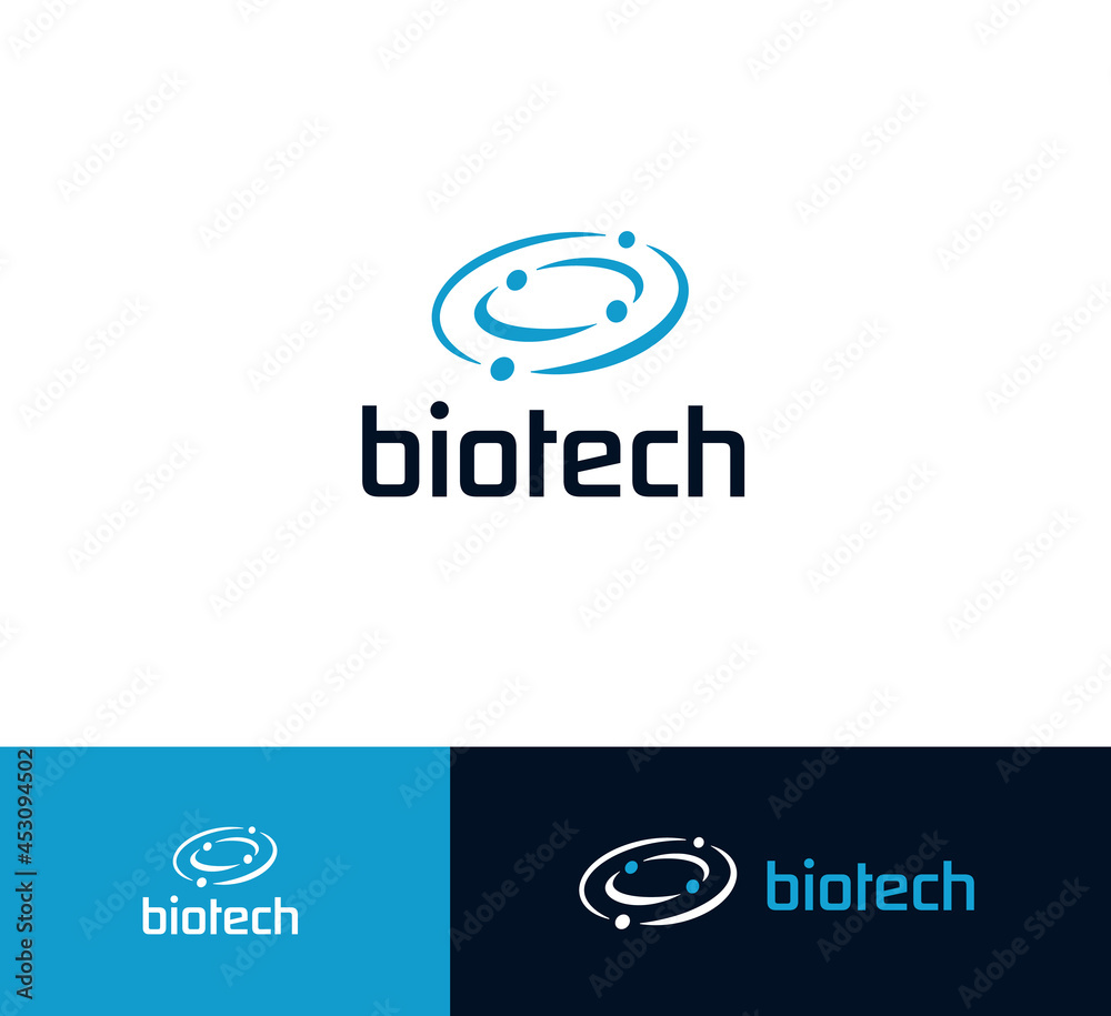 nuclear particle symbol with round orbit, atomic energy logotype ...