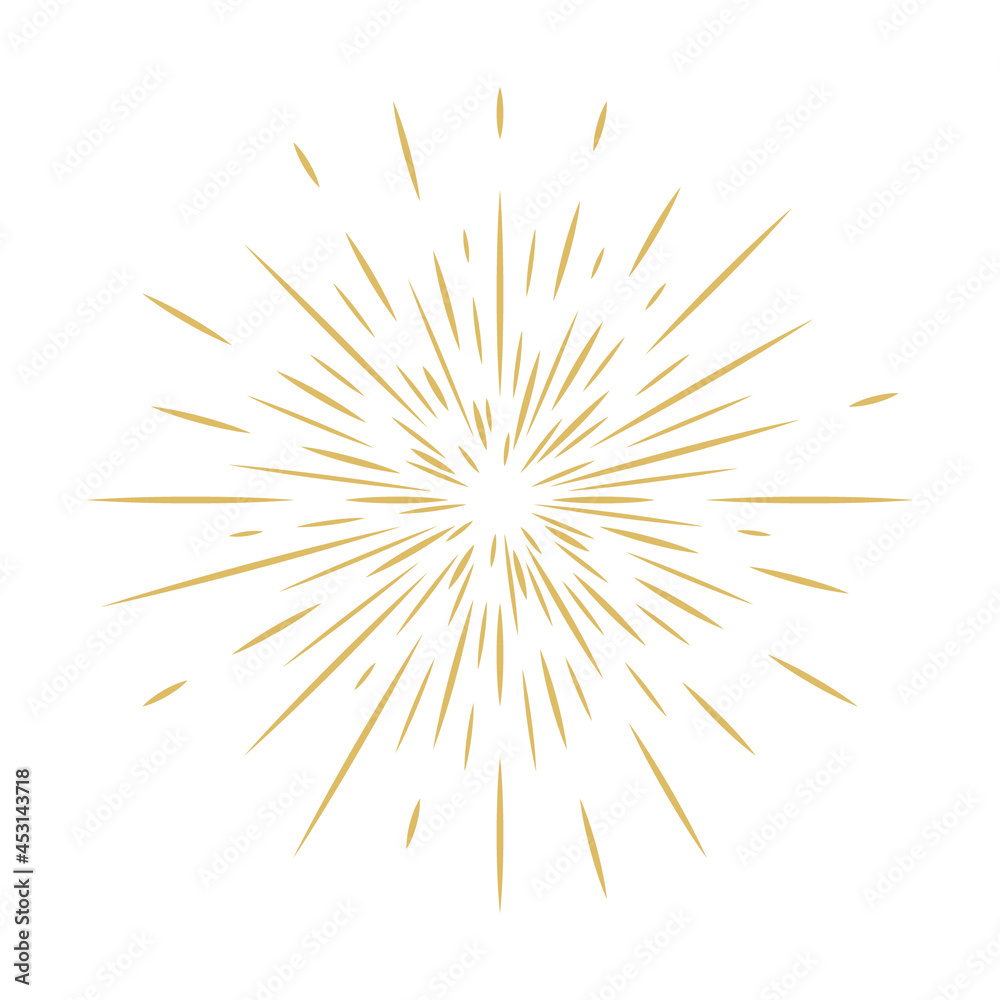 Sun burst isolated vector clip art. Rays of light on white background ...