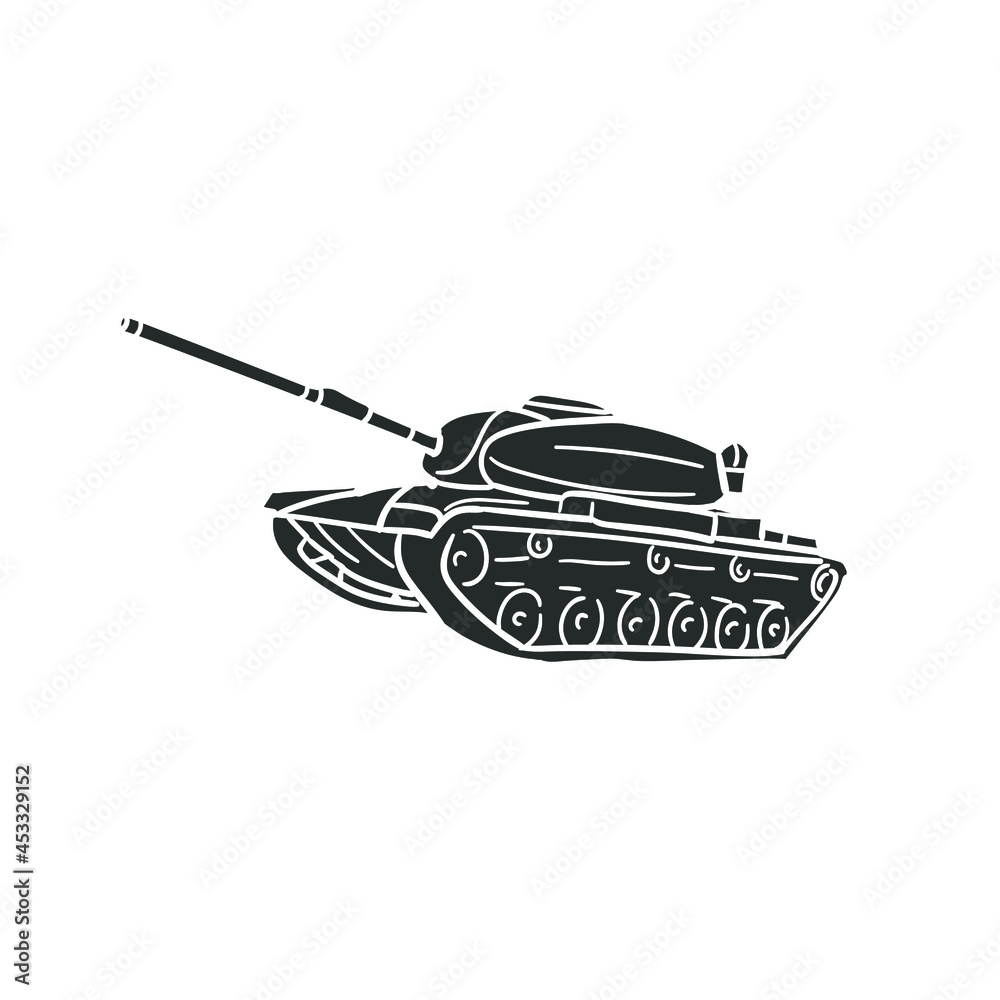 Tank Battle Icon Silhouette Illustration. War Transport Vector Graphic ...