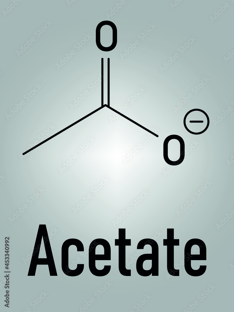 Skeletal formula of Acetate anion, chemical structure. Stock Vector ...