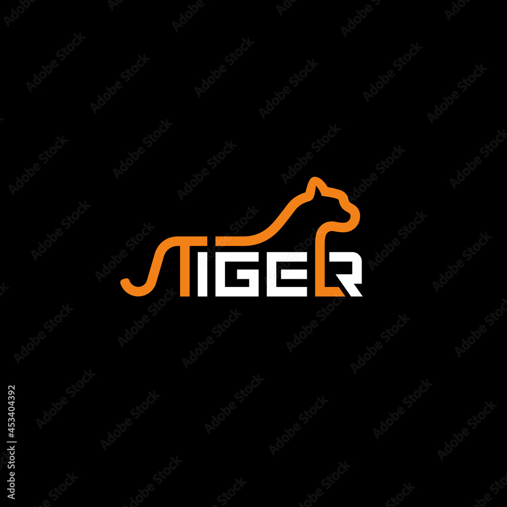 Tiger wordmark, creative logo design. Stock Vector | Adobe Stock