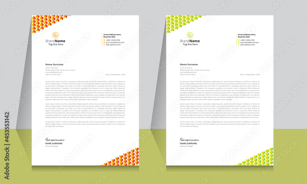 Letterhead format template, business style letterhead design template ...