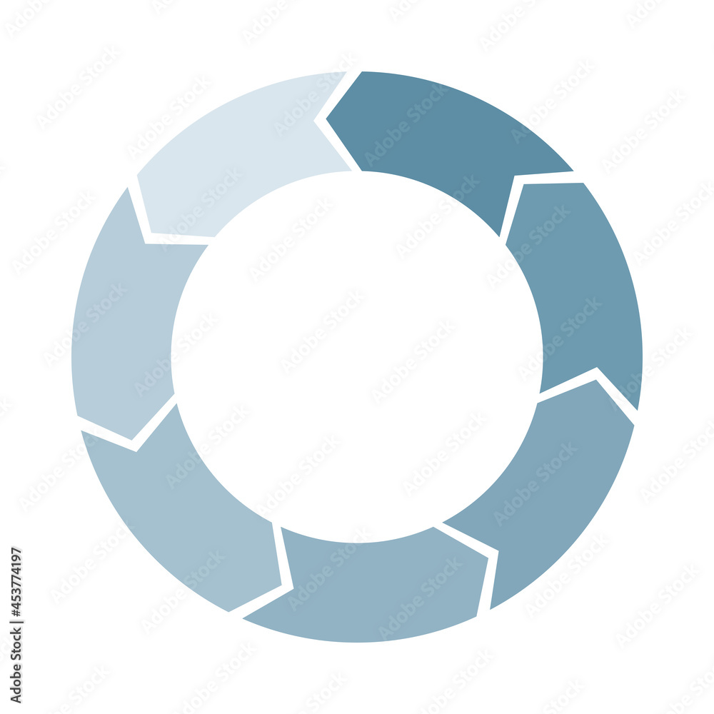 Infographics. Pie chart divided into 7 parts, charts, illustrations ...