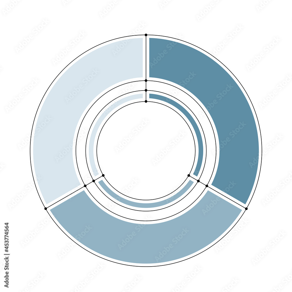 Infographics. Pie chart divided into three, chart chart, illustration ...