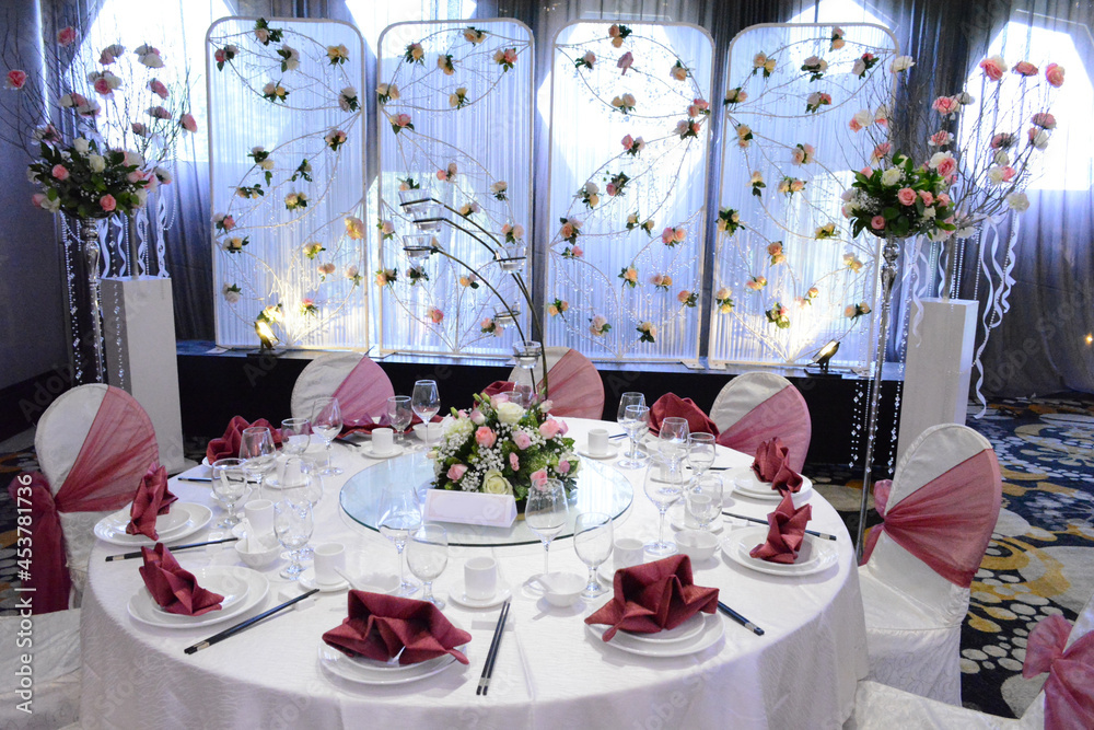 luxury wedding rom banquet sit down buffet party dining catering with ...