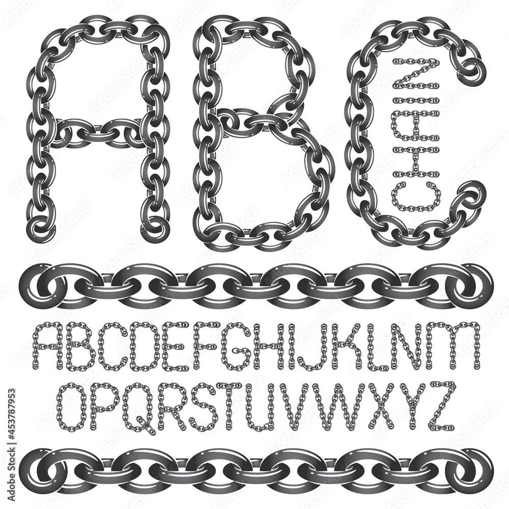 Vector English alphabet letters, abc collection. Capital decorative ...