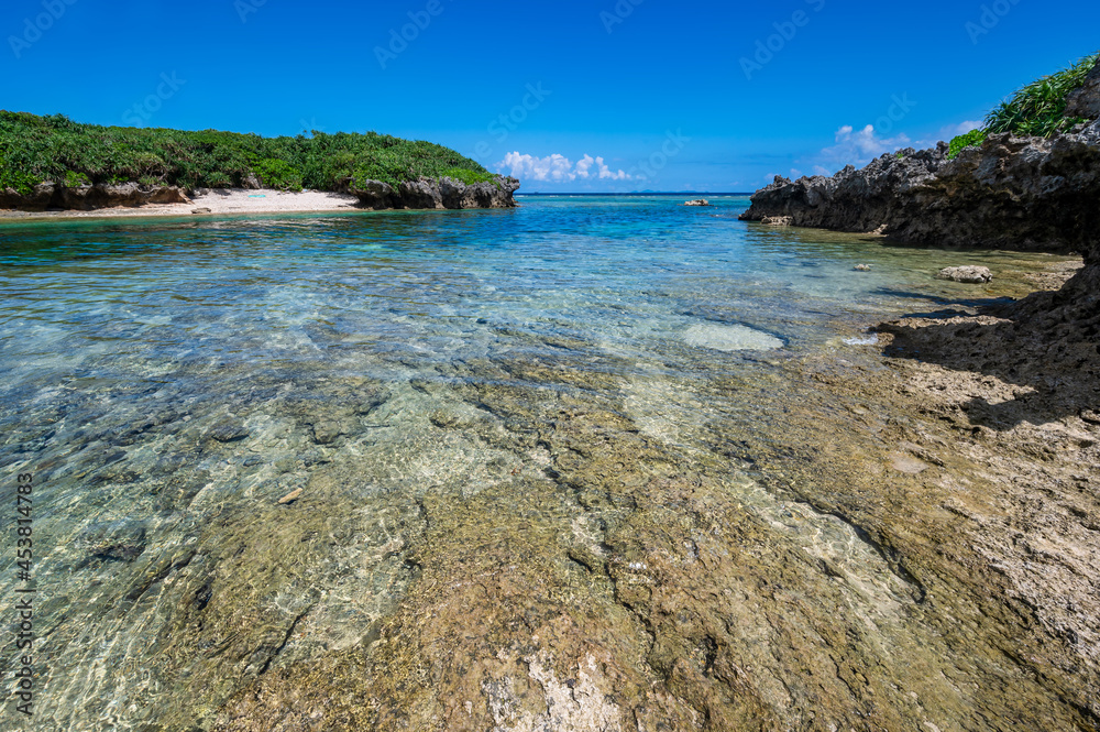 Bise Beach, Cape Bisezaki, Okinawa, Japan. A pristine beach on the main ...