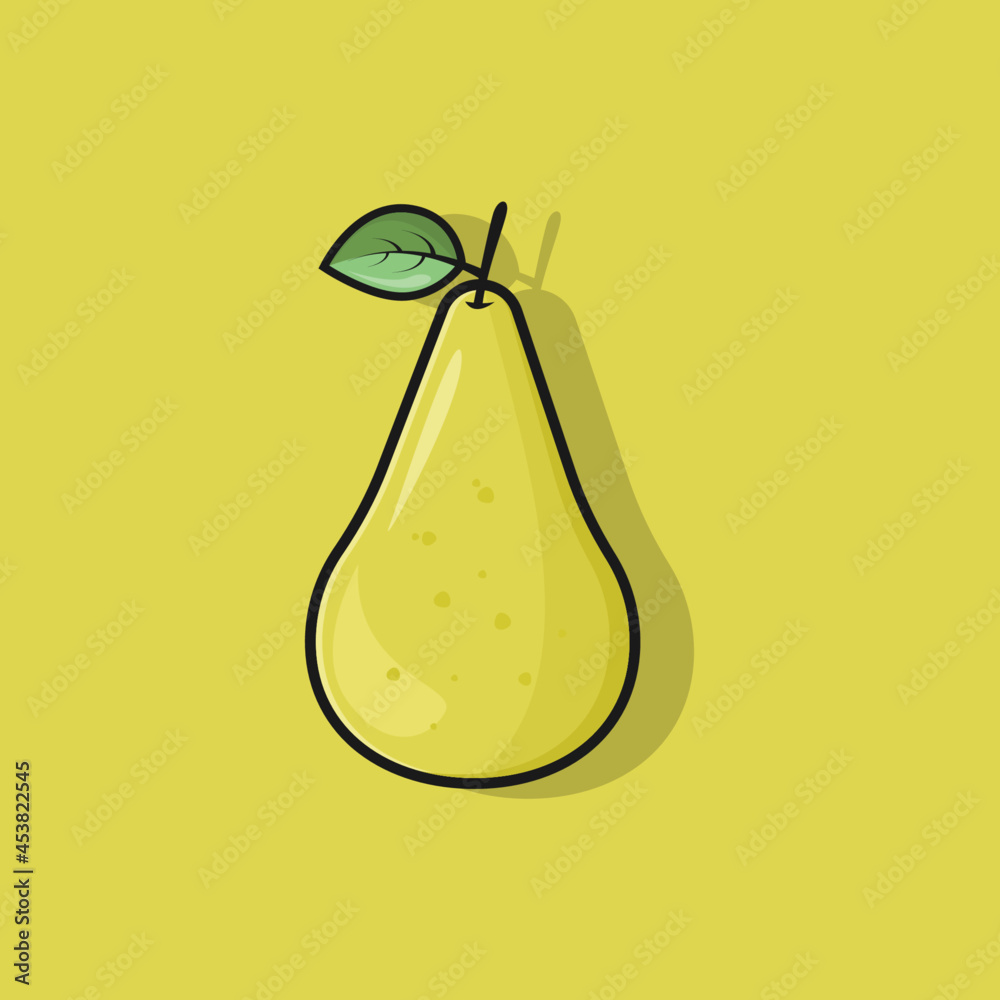 Pear Fruit illustration Cartoon Vector - Fresh Ripe Pear Fruit Front ...