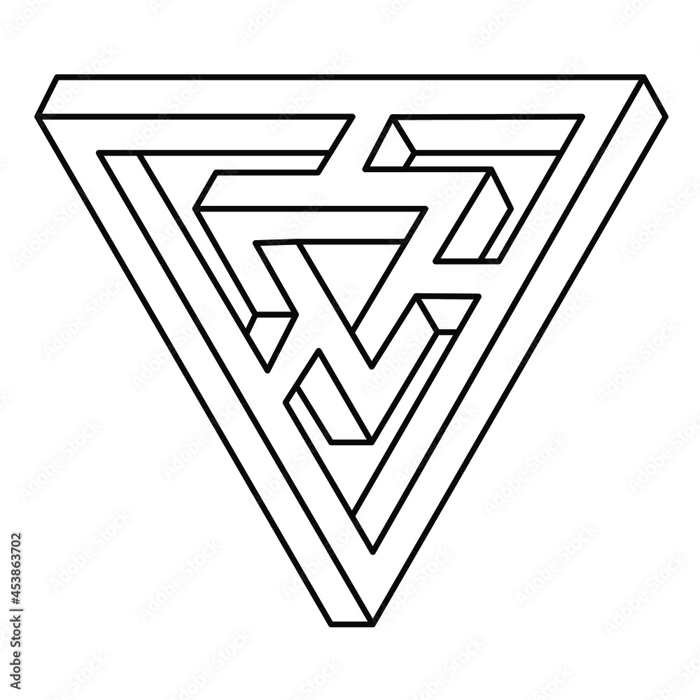 Impossible shapes. Optical illusion object. Vector illustration ...