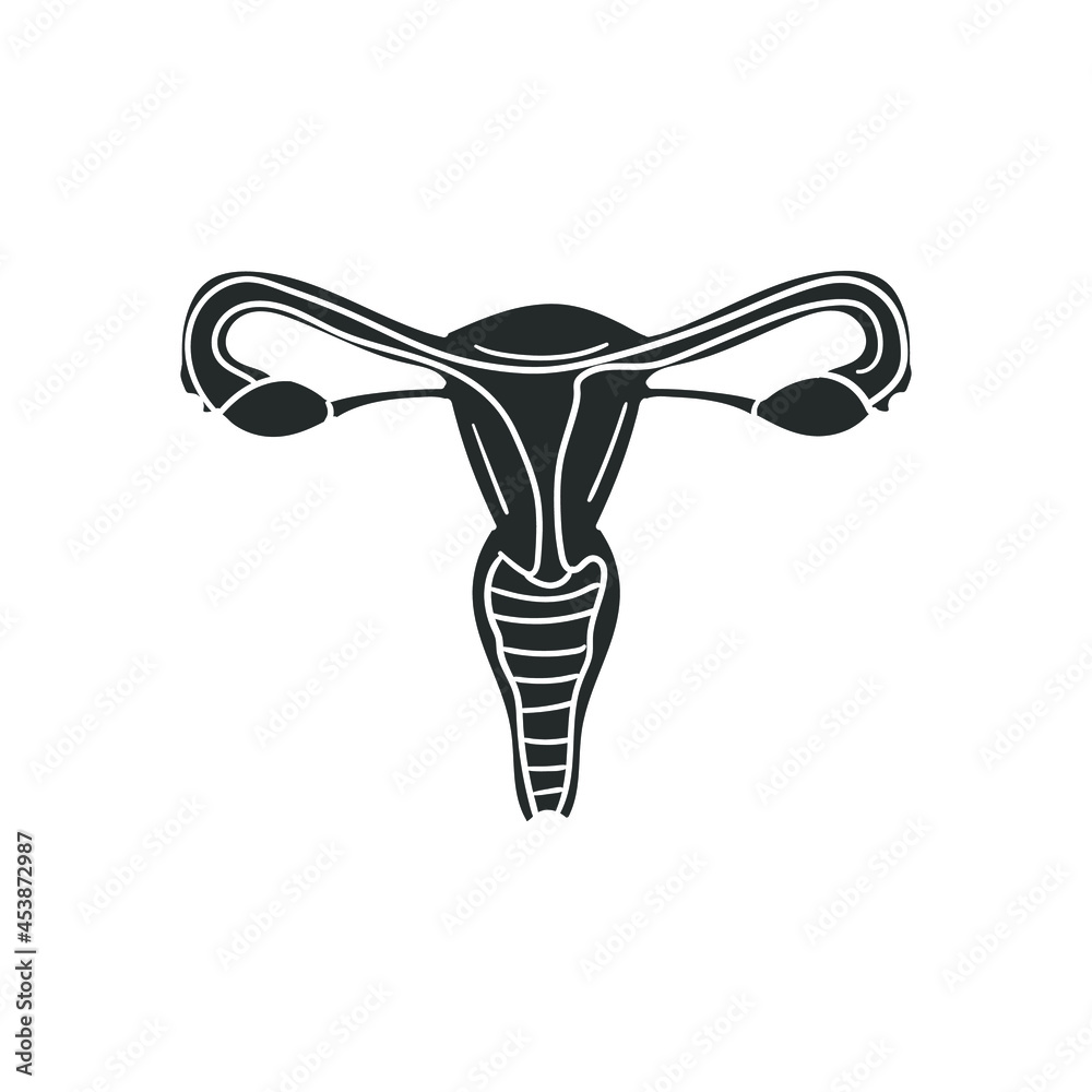 Reproductive Female Icon Silhouette Illustration. Uterus Vector Graphic ...