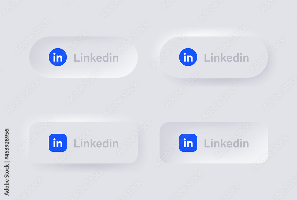 linkedin logo banner for social media icons in neomorphism buttons ...