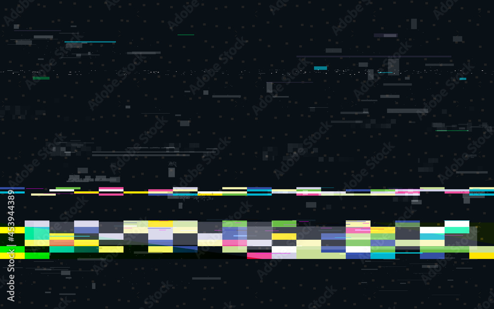 Glitch background. Video signal distortion. Digital noise effect with ...