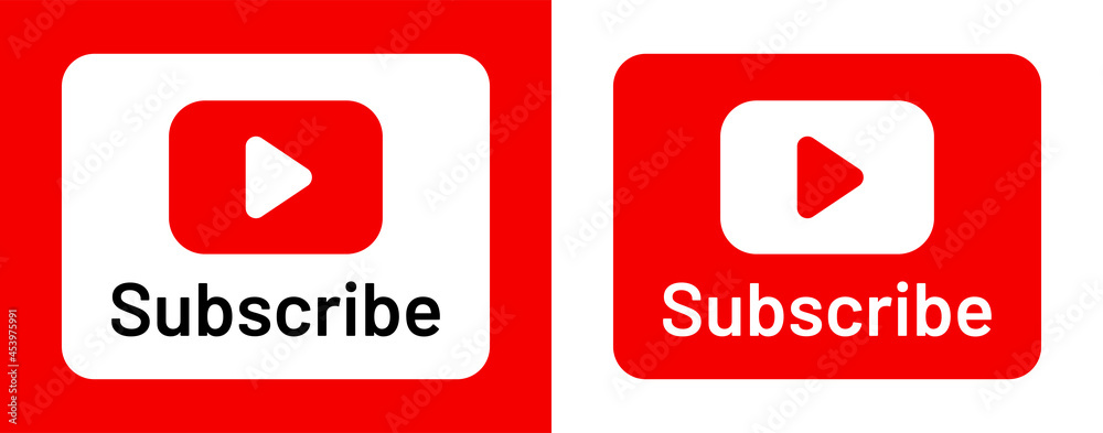 Subscribe Youtube button. Vector subscribe icon on red color. Stock ...
