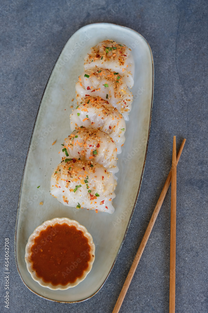 Typical Malaysian Chinese street food. Steamed Yam Ben Dumplings aka ...