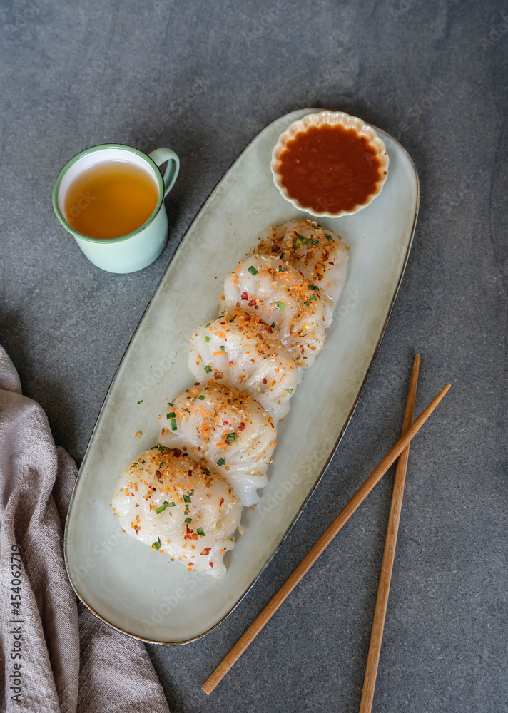 Typical Malaysian Chinese street food. Steamed Yam Ben Dumplings aka ...