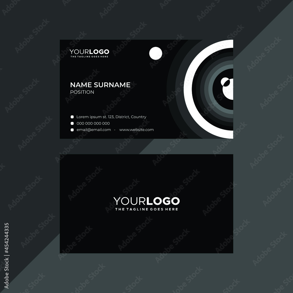 Photography business card and visiting card design. Camera lens ...
