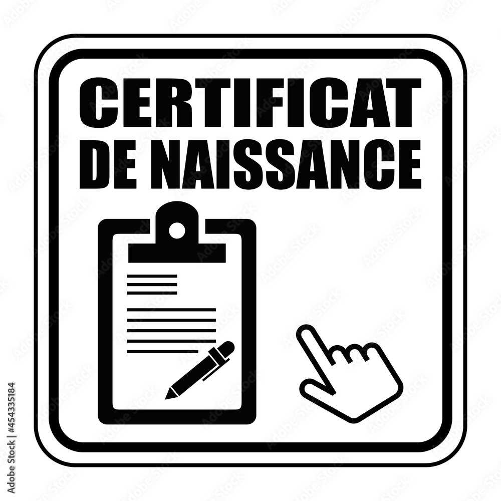Vector de Stock Logo certificat de naissance. | Adobe Stock