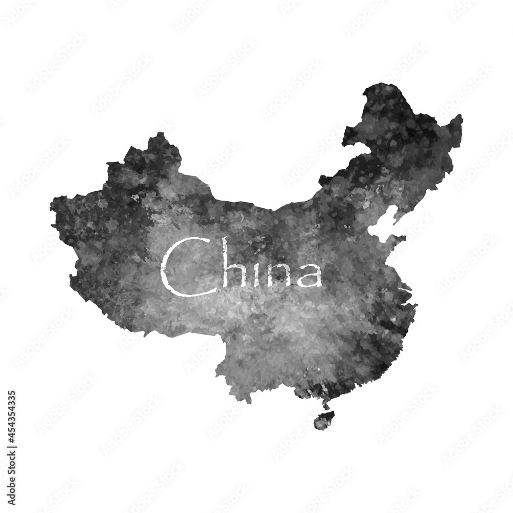 Old abstract grunge map of China with ancient map and letters on white ...