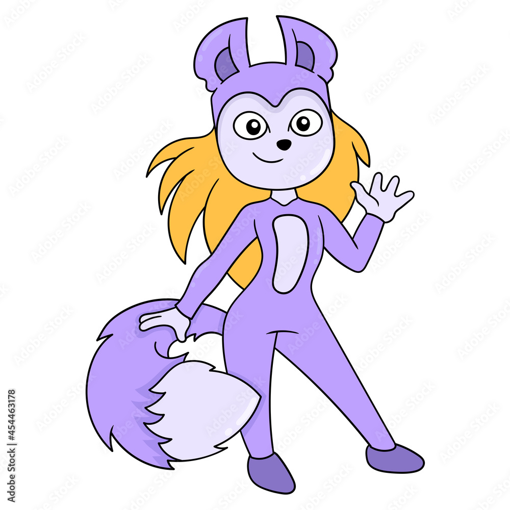 sexy and sensual purple skunk female beast monster, doodle icon image ...