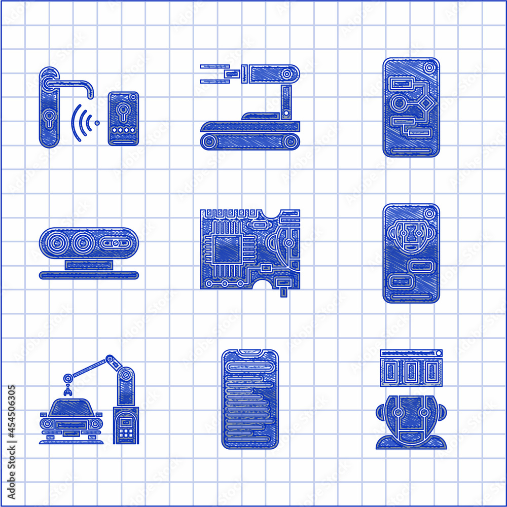 Set Printed circuit board PCB, Robot, Bot, Industrial machine robotic robot arm hand, 3d ...